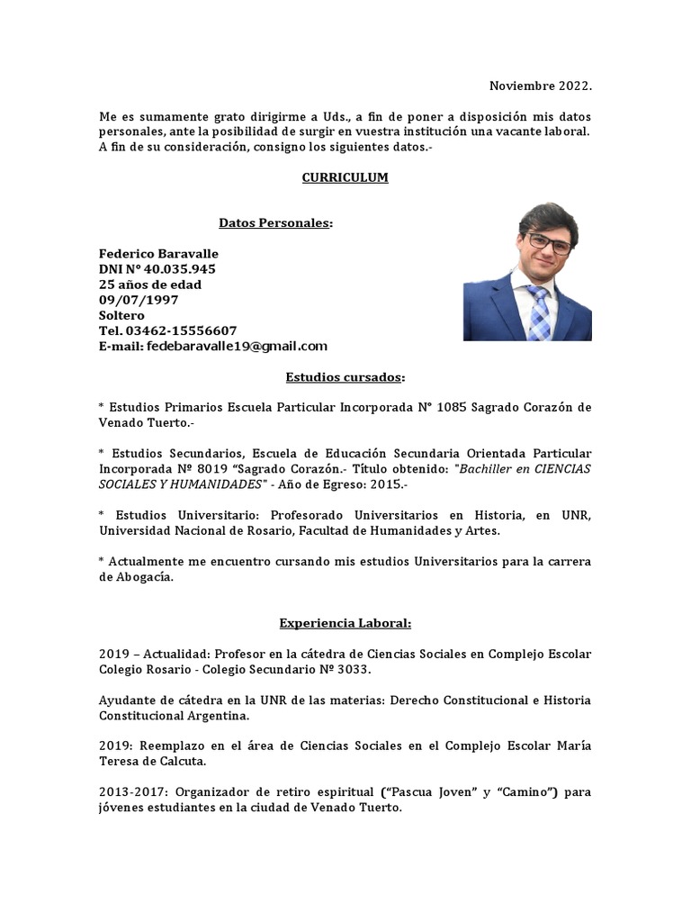 CV Federico Baravalle | PDF | Justicia | Crimen y violencia
