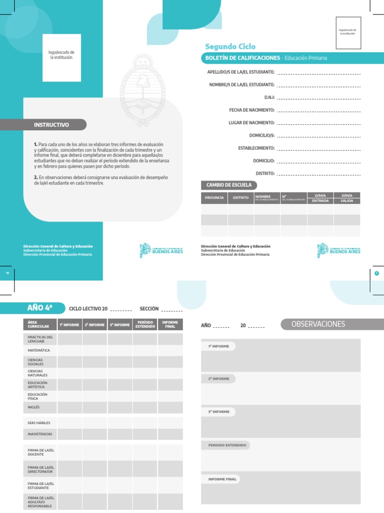 Boletin - Segundo Ciclo - A4 | PDF | Educación primaria | Science