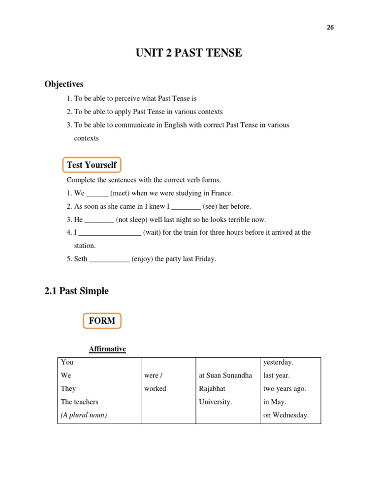 Unit 2 Past Tense PDF | PDF | William Shakespeare | Plural