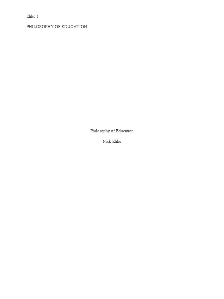 Philosophy of Education | PDF | Philosophy Of Education | Teachers
