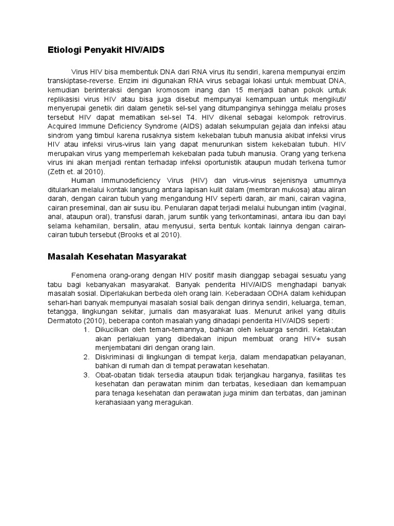 Etiologi Penyakit HIV - AIDS | PDF | Pengembangan Diri