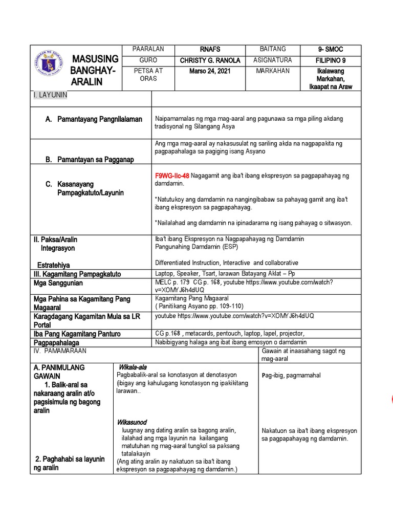 Masusing Aralin 2 | PDF