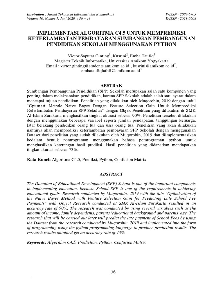 Prediksi Keterlambatan SPP dengan C4.5 dan Python | PDF | Bisnis