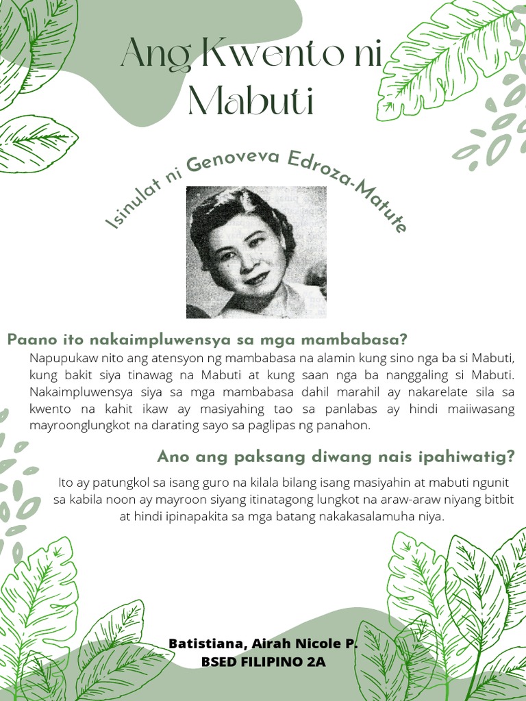 Ang Kwento Ni Mabuti | PDF