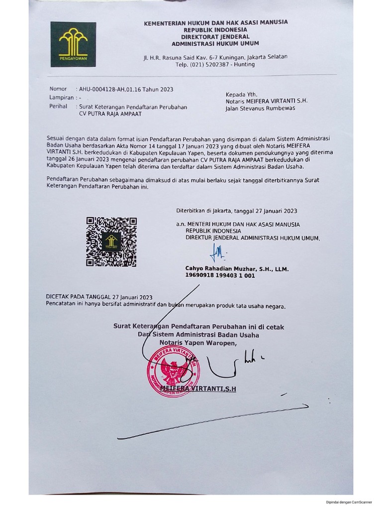 AHU Perubahan Terakhir | PDF