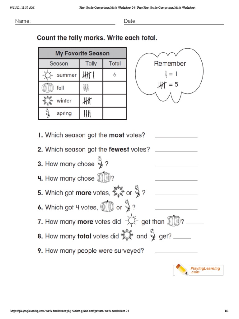Worksheet For First Grade | PDF