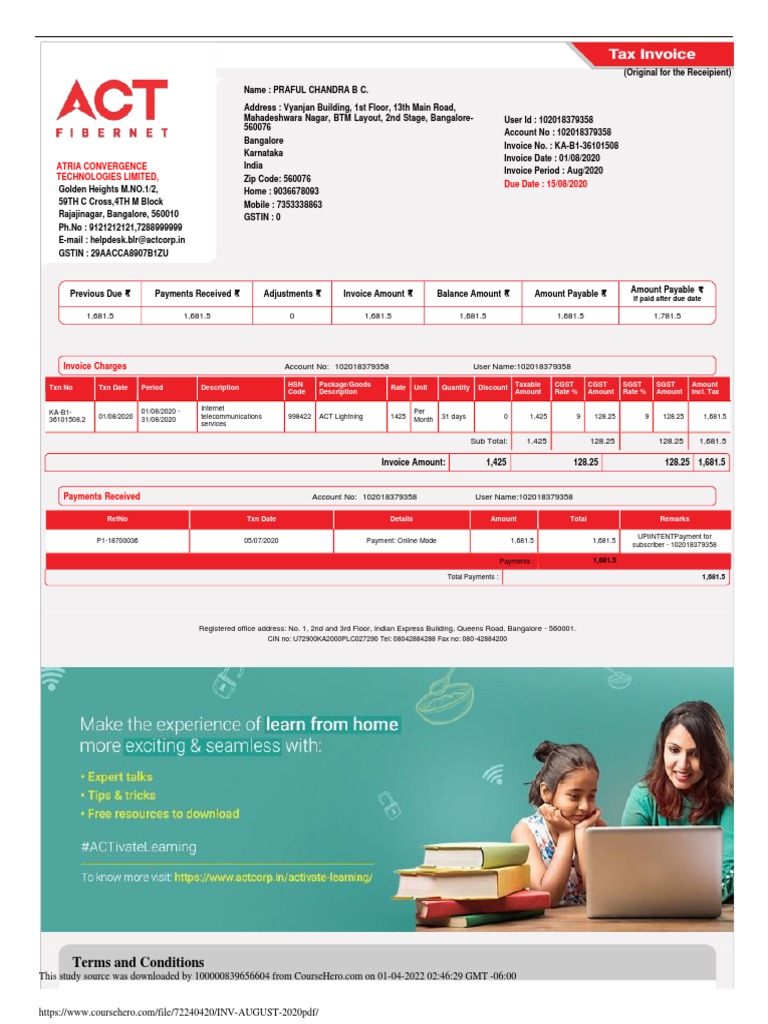 Sample Act | Download Free PDF | Invoice | Cheque