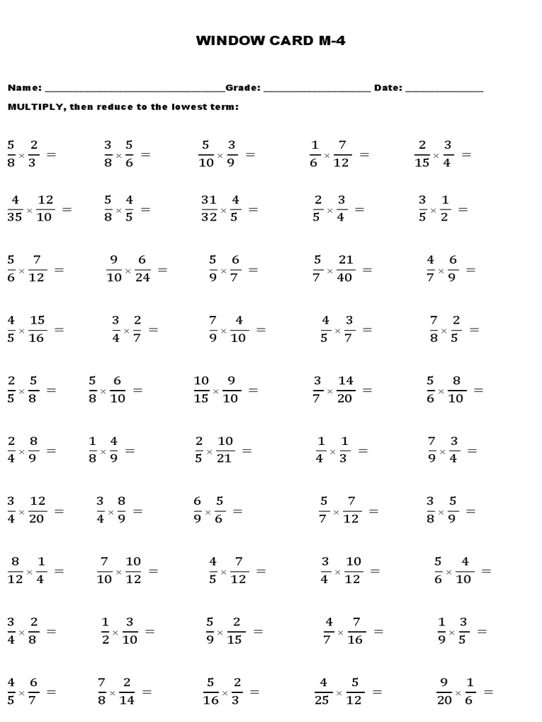 Window Card A4, S4, D4 | PDF | Arithmetic