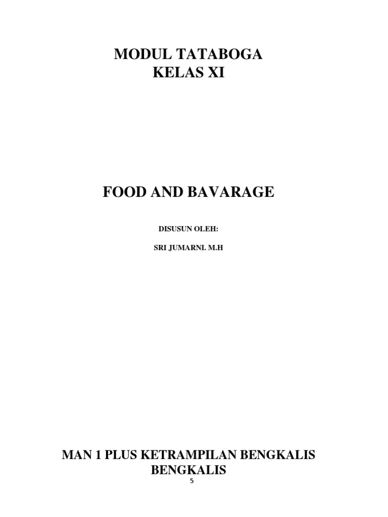 Modul Food Baarage Kelas Xi | PDF
