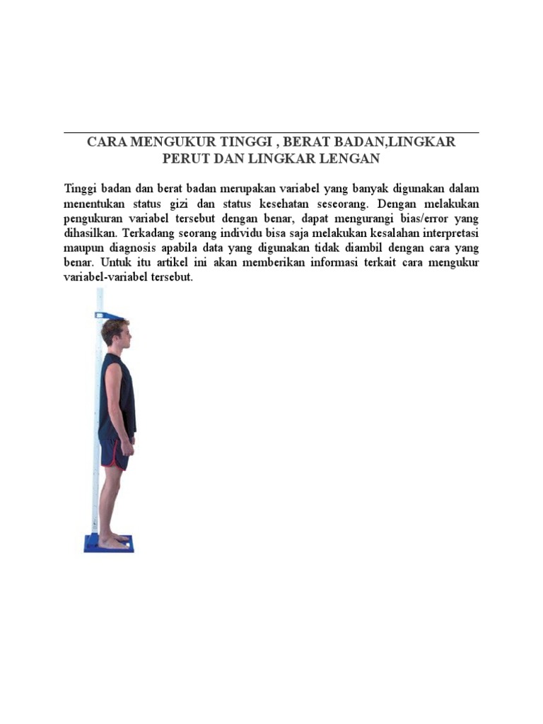 Cara Mengukur Tinggi Dan Berat Badan | PDF