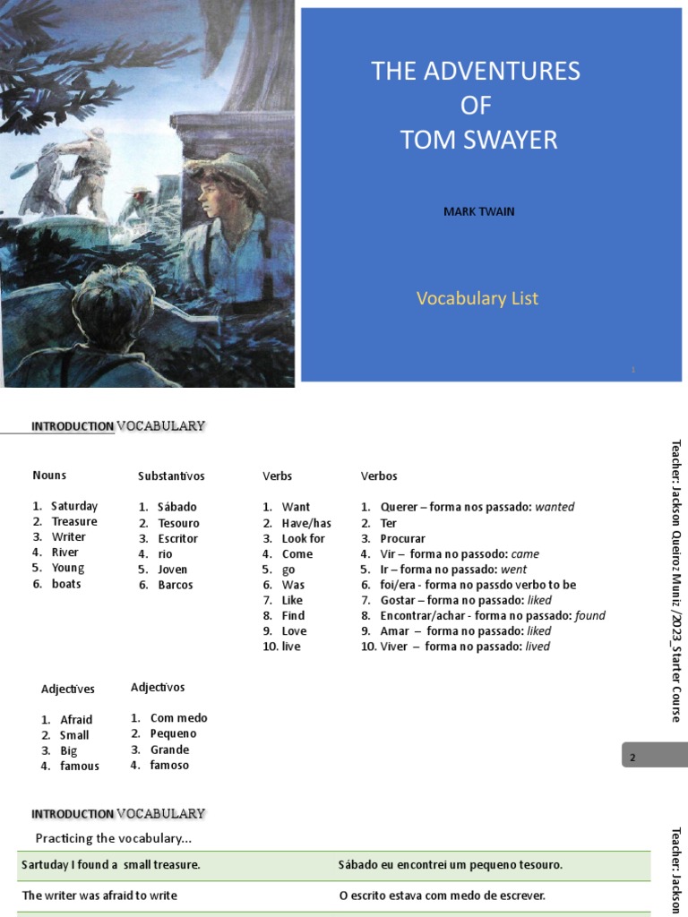 The Adventures of Tom Sawyer - Vocabulary List | PDF