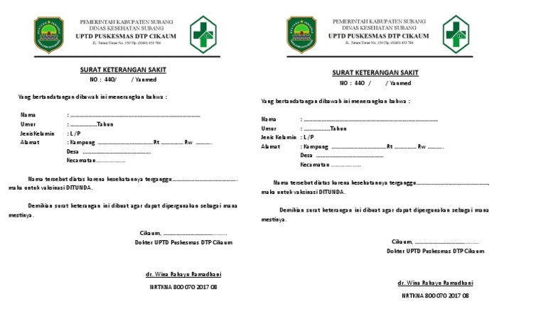 Surat Keterangan Tunda Vaksin | PDF