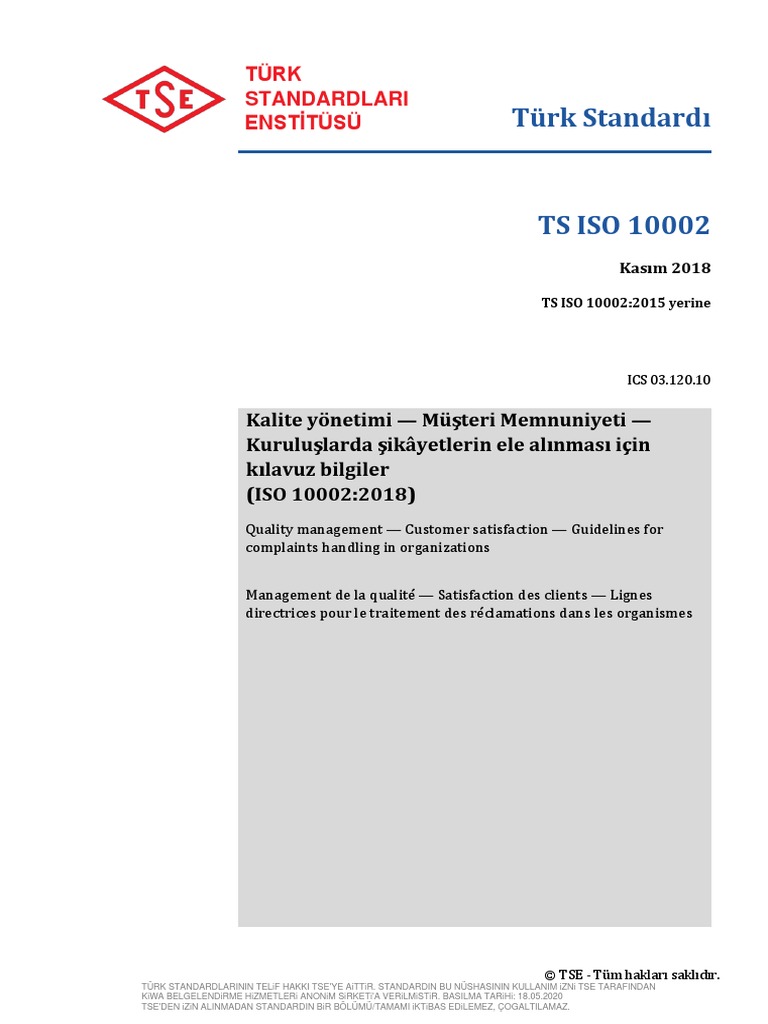 TS Iso 10002 PDF | PDF