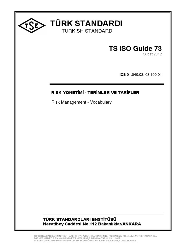 TSE ISO Guide 73 PDF | PDF