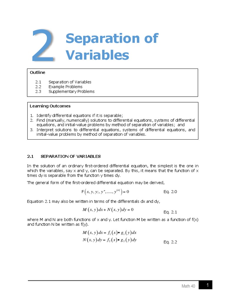 Chapter-2-Separation-of-Variables-Module | PDF | Equations ...