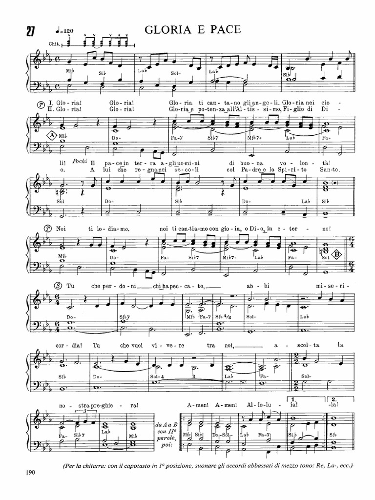 Gloria e Pace Spartito | PDF