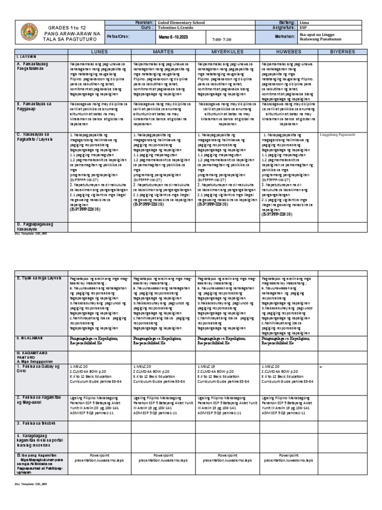 Esp-Dll - Q3-W4-2022-2023 | PDF