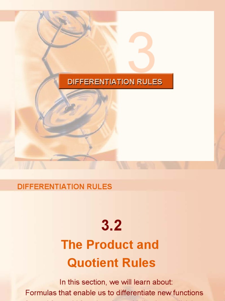 Product and Quotient Rule | PDF | Derivative | Tangent