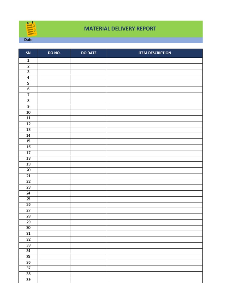Material Delivery Report | PDF