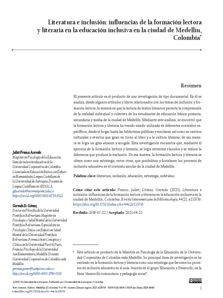 Procesos De Lectura 1 Pdf Inclusión Educación Literatura Infantil