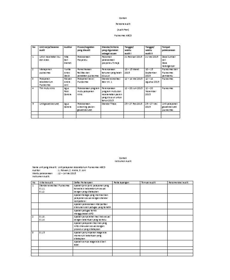 Contoh audit plan | PDF