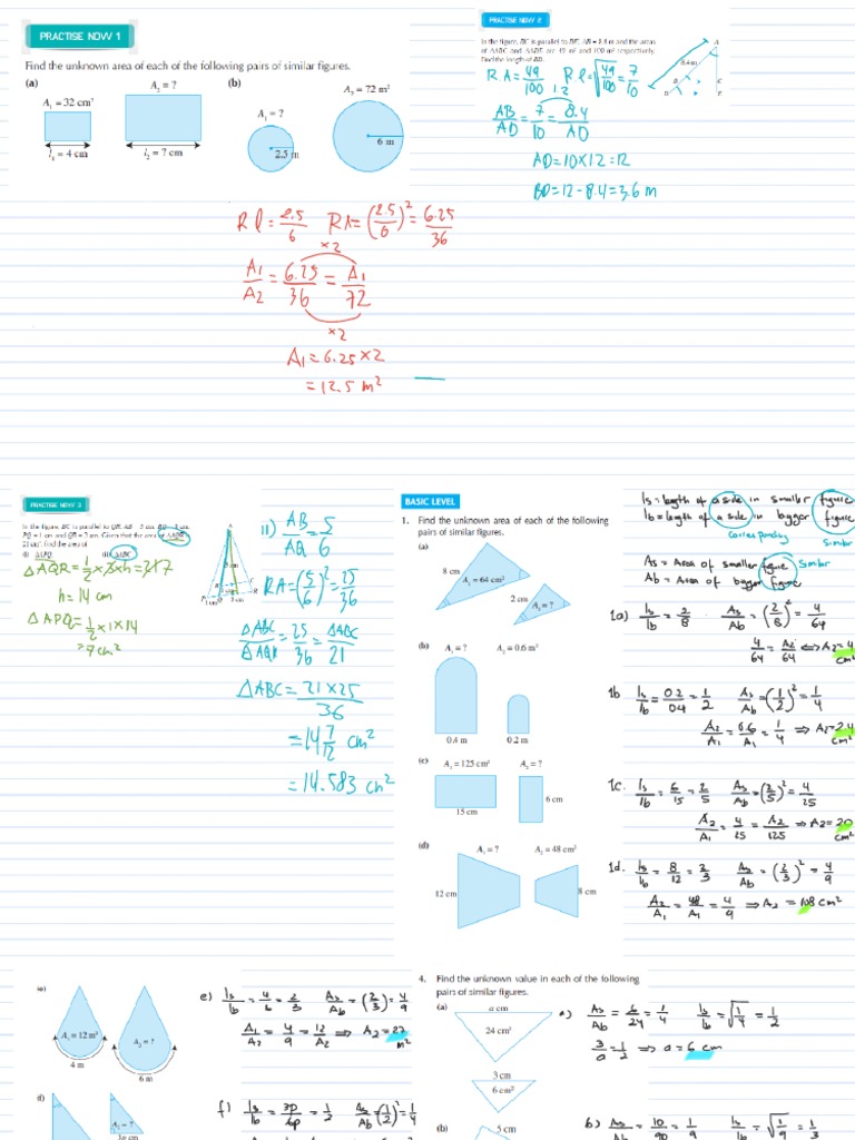 Area and Volume of Similar Figures and Solids PDF | PDF