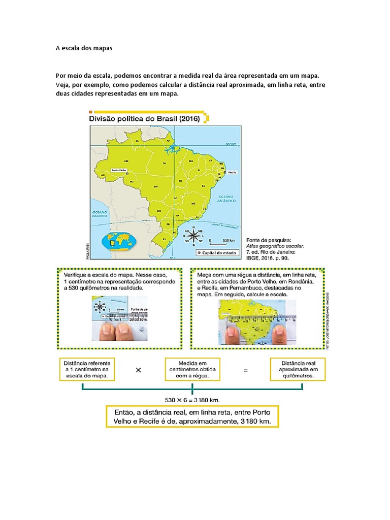 A escala dos mapas - EXPLICAÇÃO | PDF