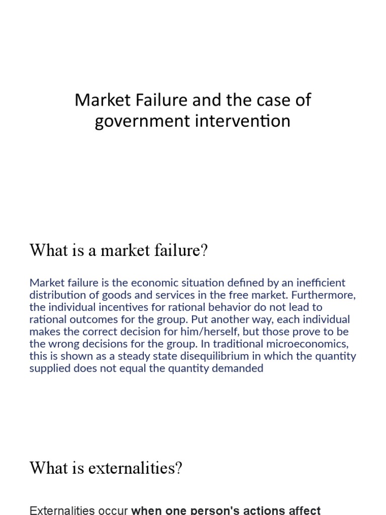 Market Failure & Government Role | PDF | Externality | Market (Economics)