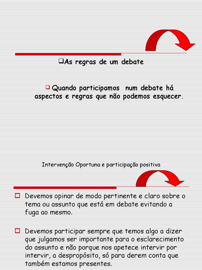 Material5As Regras de Um Debate Como Intervirok | PDF