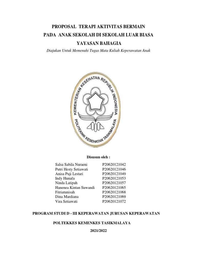 Proposal Terapi Aktivitas Bermain PDF | PDF | Karier & Perkembangan