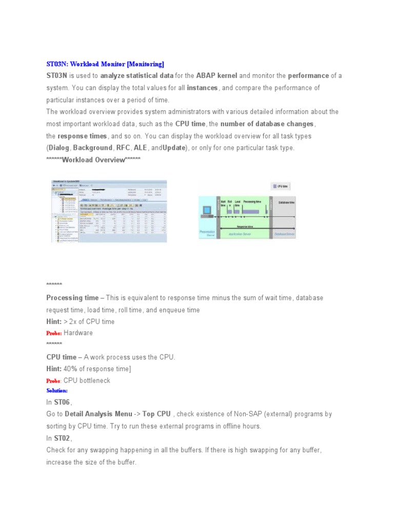 SAP Workload Monitor ST03N | PDF | Databases | Database Index SAP Workload Monitor ST03N | PDF | Databases | Database Index
