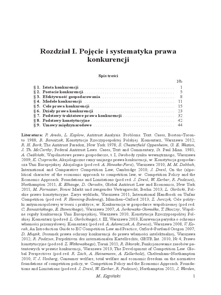 Prawo Konkurencji System Prawa Prywatnego Tom 15 Marian Kepinski Darmowy Fragment | PDF
