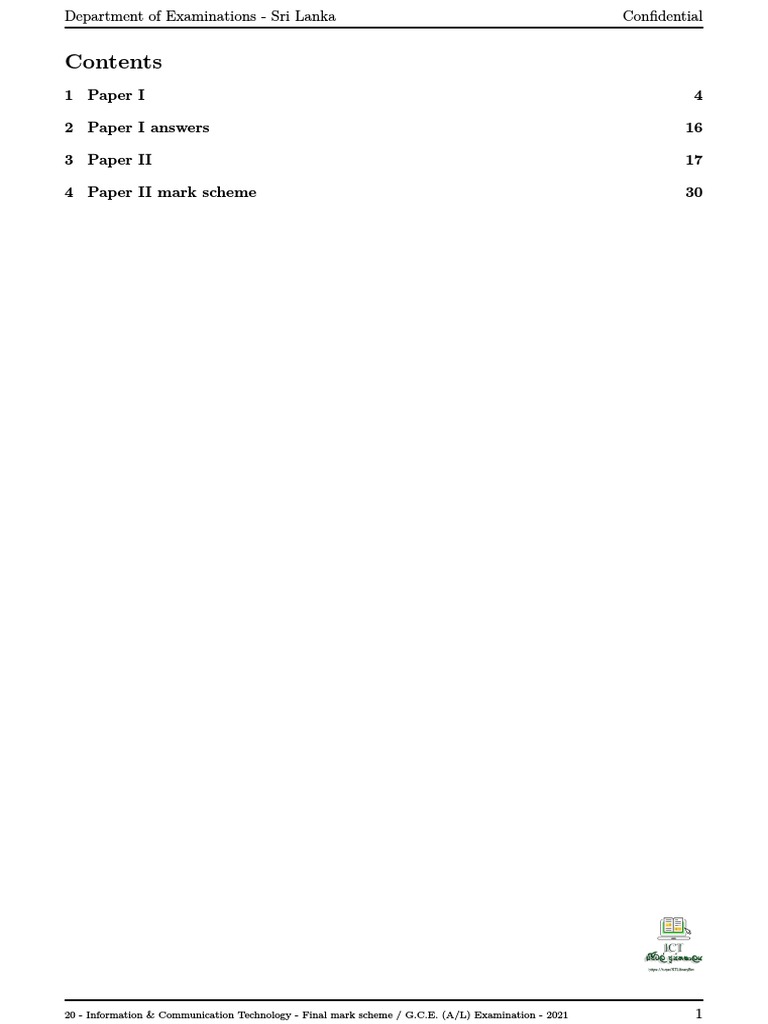 2021 ICT Marking Scheme | PDF | Computer Network | Proxy Server