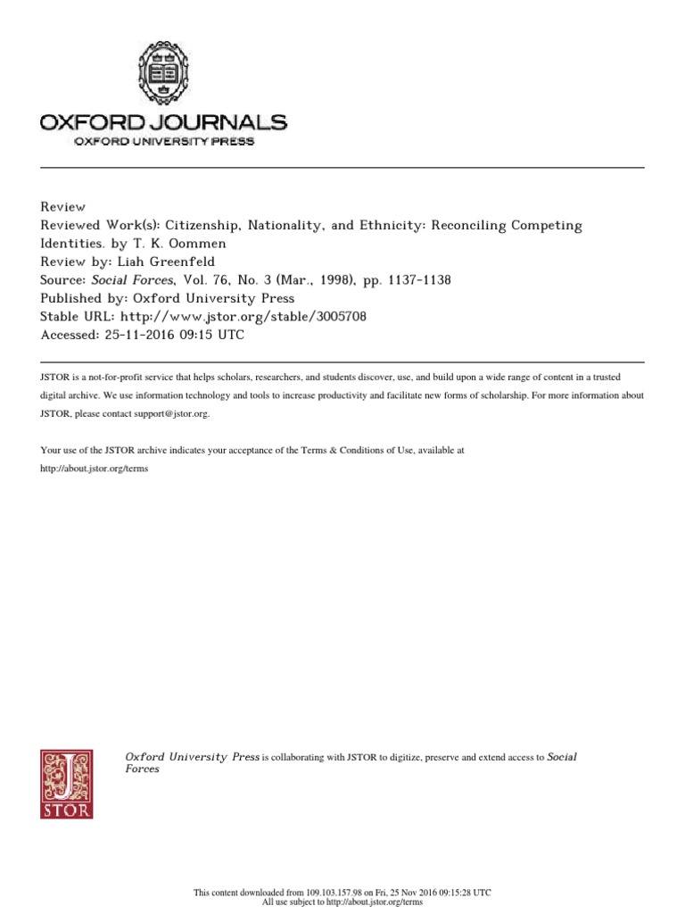 Oommen | PDF | Nationalism