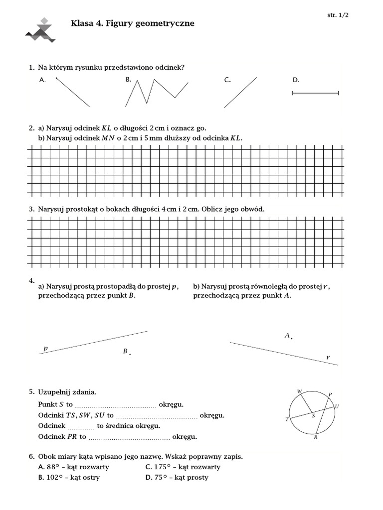 Klasa 4. Figury Geometryczne | PDF