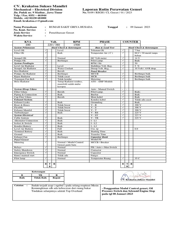 Checklist RSGH-1 | PDF