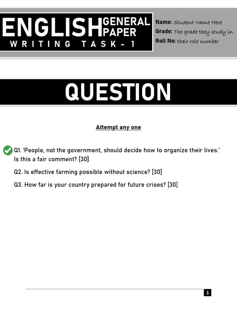 English General Paper Test | PDF
