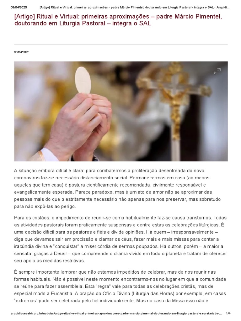 Frases para a Pastoral Litúrgica | PDF | Missa (liturgia) | Eucaristia