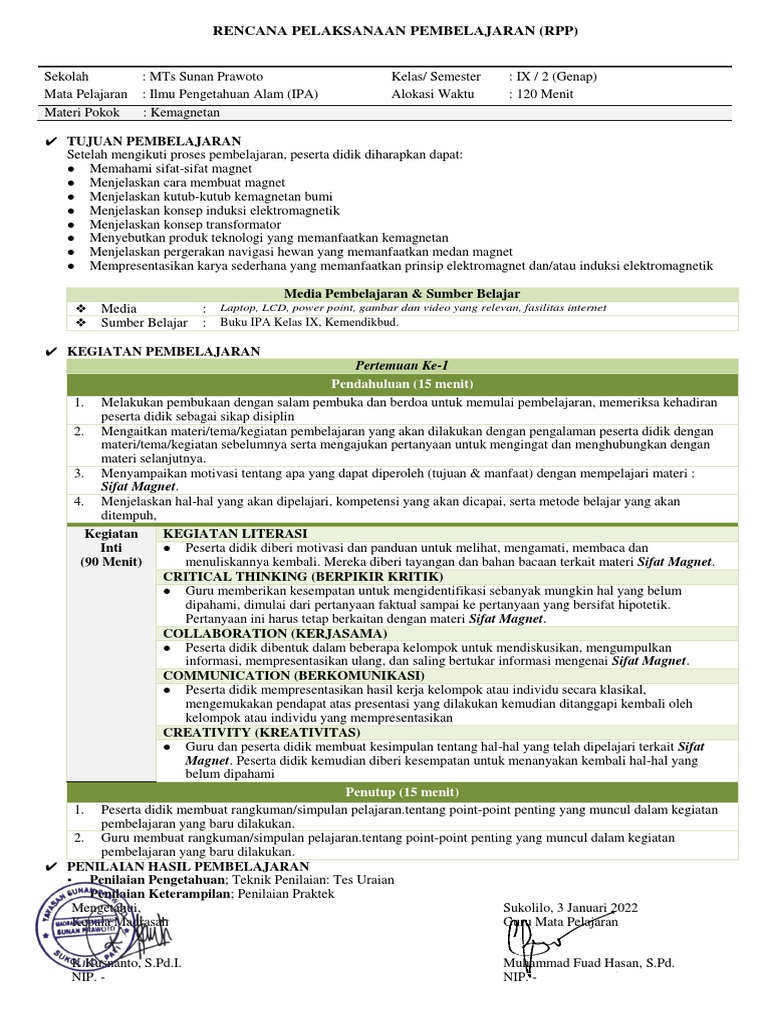 12.1. RPP Ipa - Kelas 9 | PDF