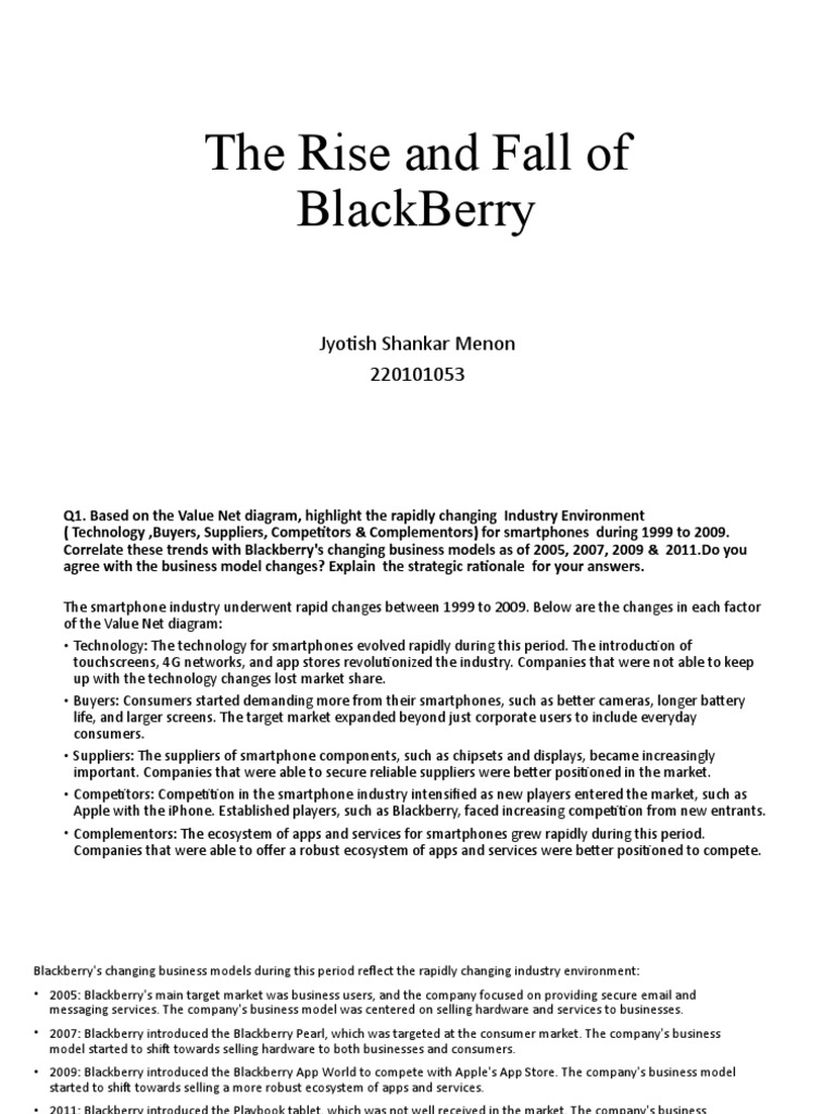 Rise and Fall of Blackberry | PDF | Blackberry | Smartphone