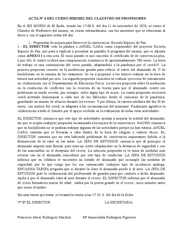 Actas 4 y 5 | PDF | Evaluación