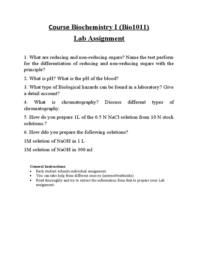Lab Assignment (Bio 1011) | PDF