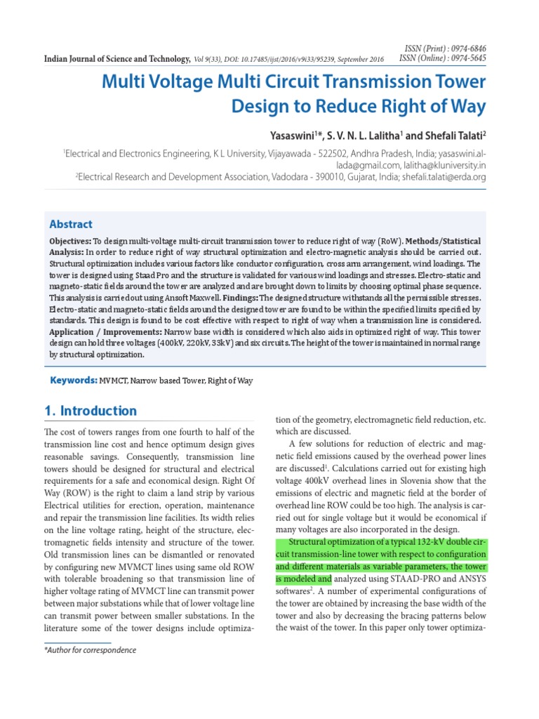 1f Multi Voltage Multi Circuit Transmission Tower PDF | PDF | Electric Power Transmission | Voltage