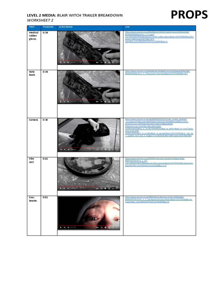 l2 BW Worksheet 2 - Props | PDF