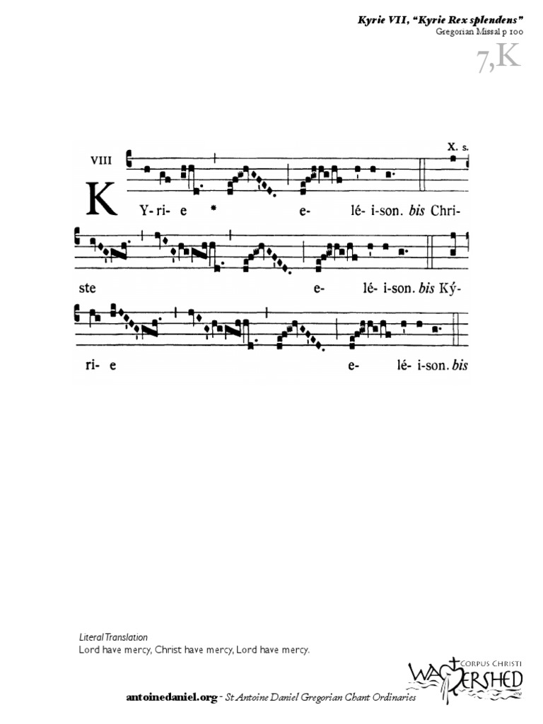 GK MISA VII, Misa P 100, Kyrie Rex Splendens | PDF | Systematic ...