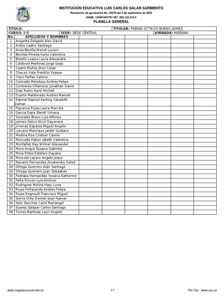 Planilla General | PDF