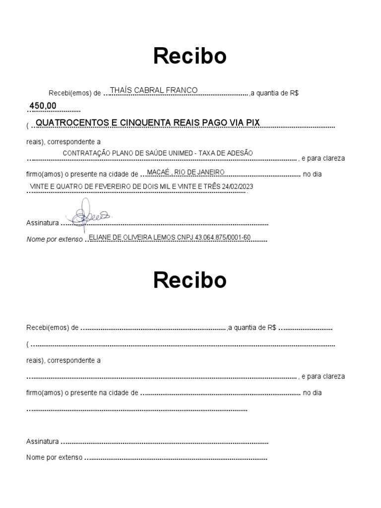 Modelo-De-Recibo-Simples-Para-Impressão Thais | PDF | Finanças e ...