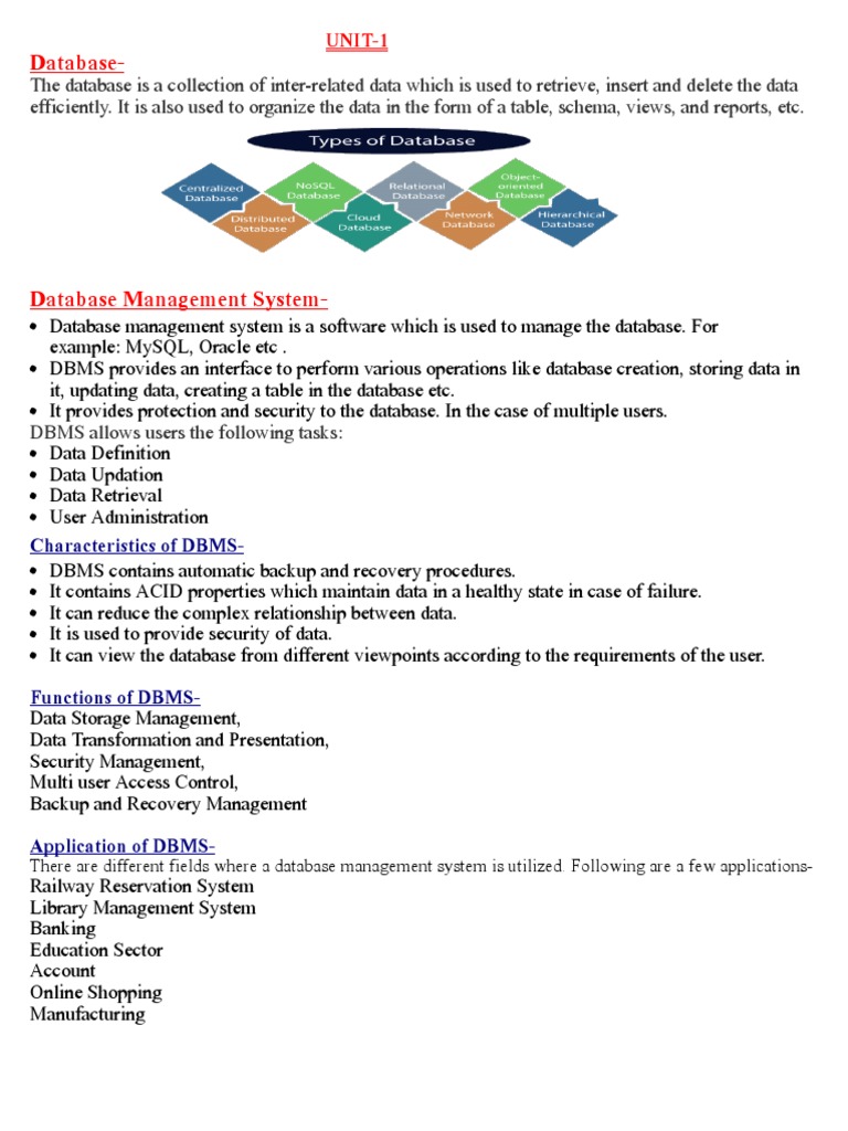 DBMS Notes | PDF | Relational Database | Database Index DBMS Notes | PDF | Relational Database | Database Index
