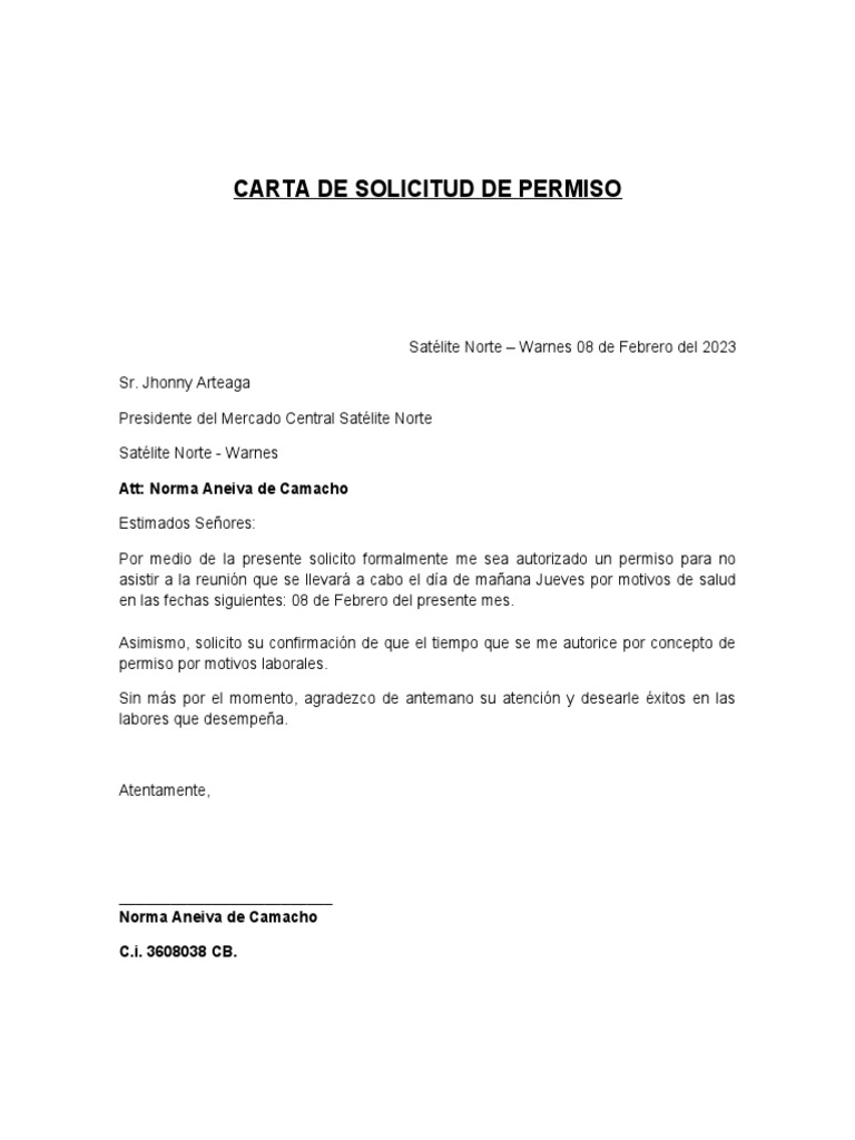 Solicitud de Permiso Con Goce de Sueldo | PDF