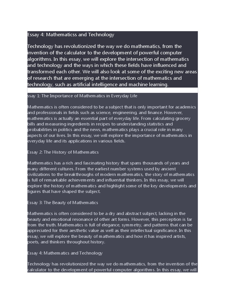 Essay 43 | PDF | Mathematics | Beauty